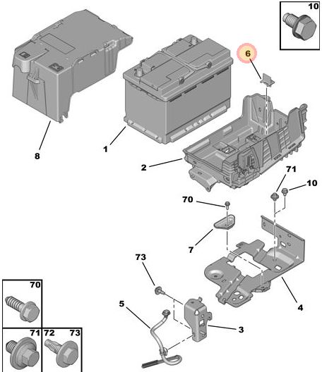 Peugeot 208 2012 2019 Battery Lateral Buffer Peugeot Parts Direct
