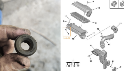 Peugeot 308 2008-2013 Air Filter Box Rubber