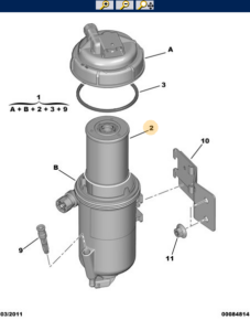 Peugeot Boxer Fuel Filter Element - 1606267680