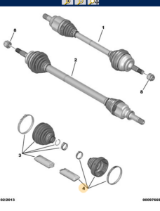 Peugeot 2008 2013-2016 LH Inner CV Gaiter - 1609941580