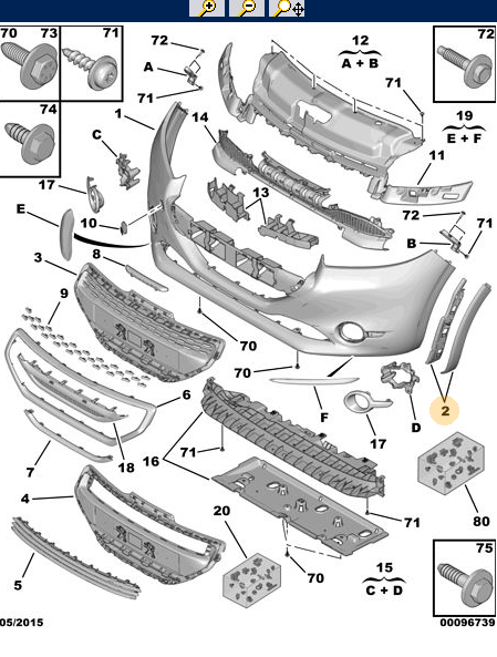 Peugeot 208 2012-2019 LHF Bumper/Arch Moulding - 1610073280