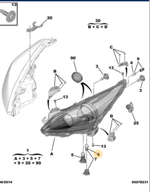 Peugeot 5008 2009-2016 Day Light Running Bulb - 1612860680