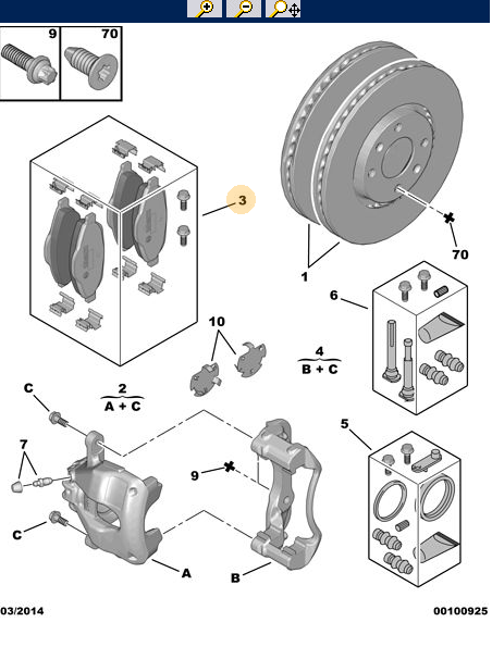 Peugeot 3008 2008-2016 Front Brake Pads - 1647862780