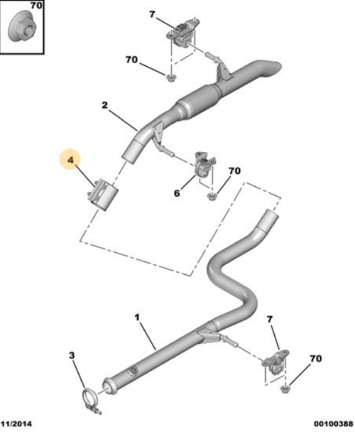Peugeot 208 2012-2019 Rear Exhaust Fitting Sleeve - 173632