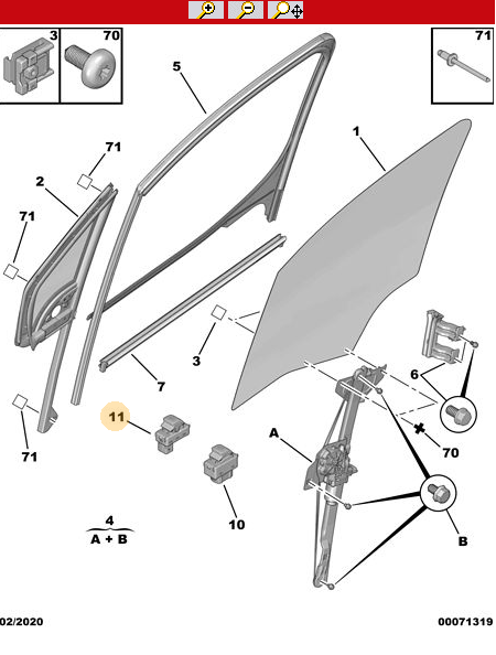 Peugeot Partner Window Switch - 6490HQ
