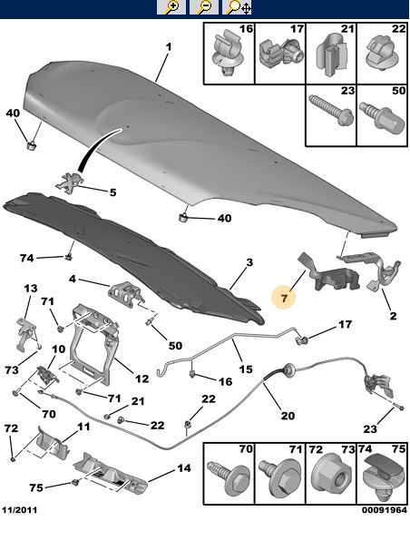 Peugeot 208 2012-2019 LH Bonnet Seal - 9674479580