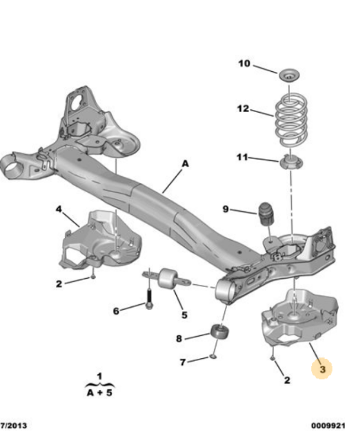 Peugeot 308 2013-2020 Rear Crossmember LH Protector Screen - 9674910180