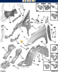 Peugeot 2008 2013-2016 LHF Wing Fixing Bracket - Peugeot Parts Direct