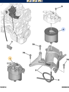 Peugeot 508 2010-2018 Fuel Filter Assembly - 9809757980