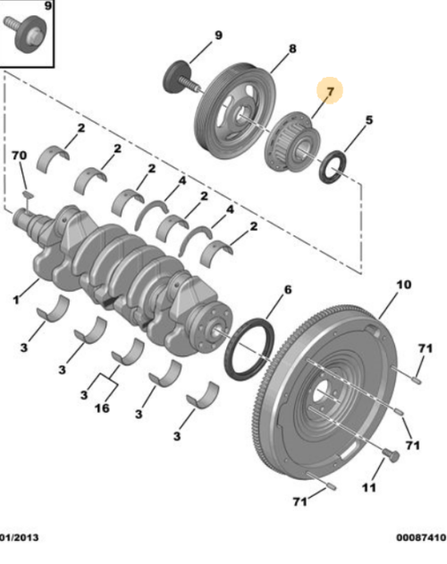 Peugeot 308 2008-2013 Timing Pinion - 9810701080
