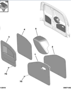 Peugeot Partner LH Interior Door Trim - 98107447ZD