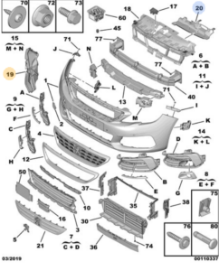 Peugeot 308 2013-2020 Front Bumper Air Duct - 9818323780