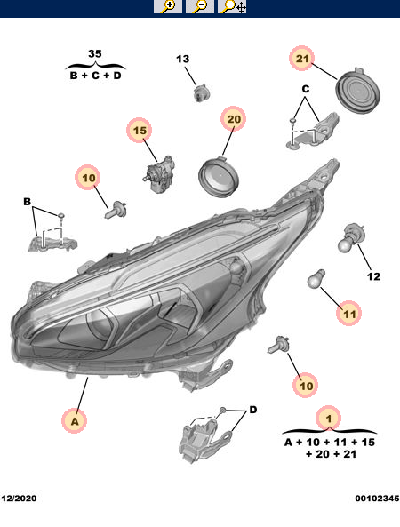 Peugeot 208 2012-2019 LH Headlamp - 9822690680