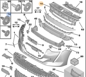 PEUGEOT 208 2019-2021 Bumper Bracket