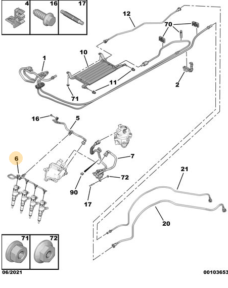 Peugeot Partner Fuel Leak Off Pipe - 9823897880