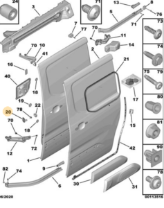 Peugeot Partner Sliding Door Locating Guide - 9837643880