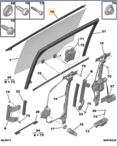 Peugeot 5008 2009-2016 OS / Drivers rear door scraper moulding ...
