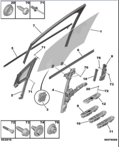 Peugeot 3008 2008 - 2016 drivers window switch - Peugeot Parts Direct