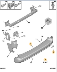 Peugeot Partner Rear centre bumper - Peugeot Parts Direct