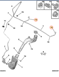 Peugeot 208 2012-2019 Front Washer Jet - 9804340880